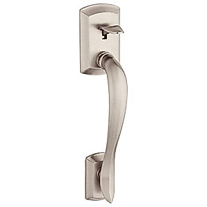 Kwikset 98150-002 Avalon Exterior Handle Only with Tustin Right Left-Handed Levers in, Satin Nickel