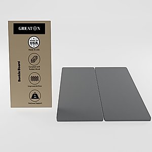 Greaton, 1.5-Inch Split Bunkie Board for Mattress/Bed Support - Fully Assembled, Improved Comfort and Support, Queen, Gray.
