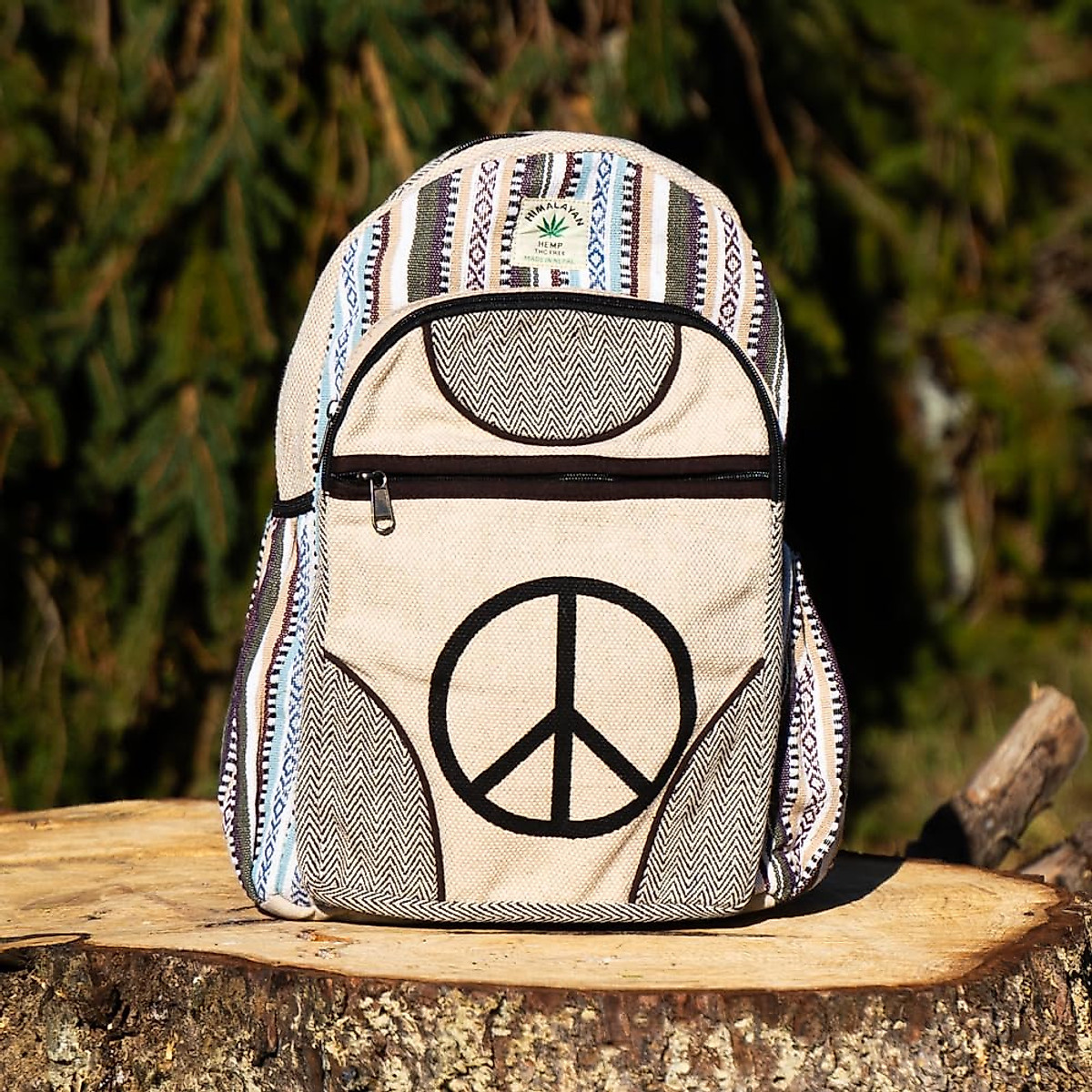 ThreadHeads Himalayan Hemp Simple Peace Backpack - 11"x16"