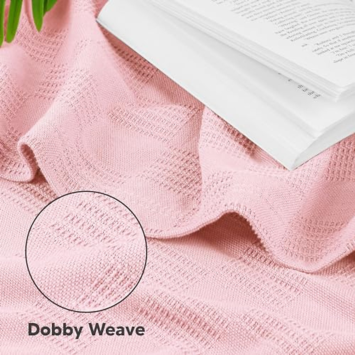 Utopia Bedding Dusky Pink 100% Cotton Blanket [Queen Size - 90x90 Inch] 350GSM Lightweight, Soft and Breathable Thermal Blanket for All Seasons