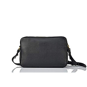 Prada Women's Black Bandoliera Vitello Phenix Leather Crossbody Bag 1BH079
