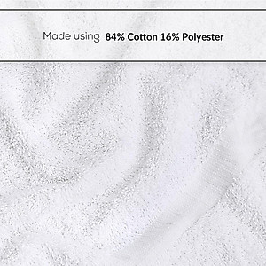 GOLD TEXTILES 60 White Economy Bath Towels Bulk (24x48 Inch) Cotton Blend for Softness-Commercial Grade Easy Care