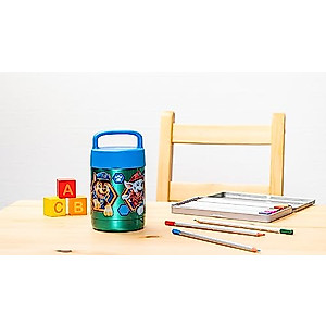 Zak Designs Kids' Vacuum Insulated Stainless Steel Food Jar with Carry Handle, Thermal Container for Travel Meals and Lunch On The Go, 12 oz, PAW Patrol