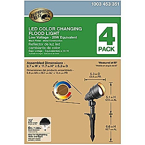 4.5-Watt Millennium Black Adjustable Light Color Outdoor Integrated LED Landscape Flood Light (4-Pack)