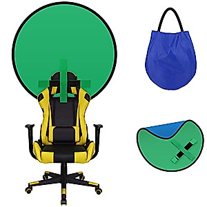 【Updated】 Portable Webcam Background, 75cm Collapsible Green Background 2-in-1 Green and Blue Screen for Video Chats, Zoom, Green Screen for Chair