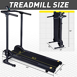 kotia Manual Treadmill Non Electric Treadmill with 10° Incline Small Foldable Treadmill for Apartment Home Walking Running (Mode GHN213)