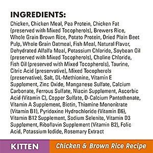 NUTRO WHOLESOME ESSENTIALS Natural Dry Cat Food, Kitten Chicken & Brown Rice Recipe Cat Kibble, 5 lb. Bag