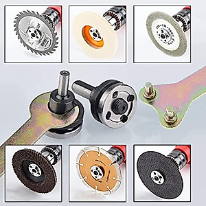 Yakamoz Drill Angle Grinder Adapter with Flange Nut Parts Set, 6mm and 10mm Drill Arbor Mandrel Adaptor with 3 Set Replacement Grinder Flange Nuts and Spanner Wrench Conversion Tool