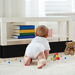 Widen Under Sofa Toy Blocker Adjustable Bumper Under Bed Blocker for Pets Under Couch Blocker Under Bed Blocker with Adhesive Mounting Strap for Avoid Things Sliding (32.8 Ft Long, 4.7 Inch Width)