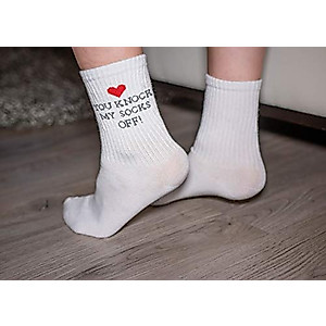 Light Autumn Love Socks with Message - Gift for Women - Novelty Birthday Socks Women's Present - Funny & Sweet Gift for Wife or Girlfriend - You Knock My Socks Off! - Valentine's Day Gift for Her