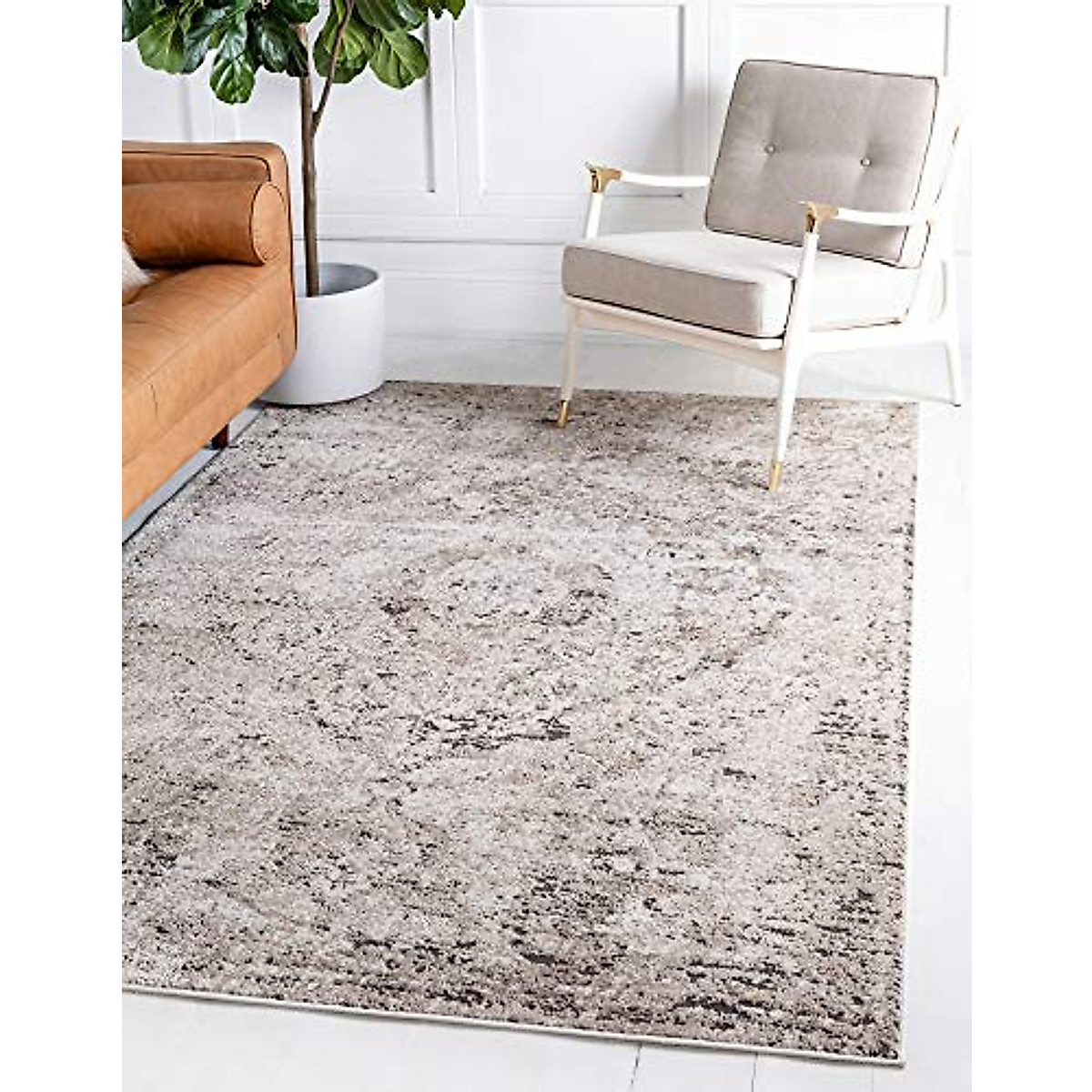 Unique Loom Portland Collection Area Rug - Astoria (9' x 12' Rectangle, Beige/ Gray)