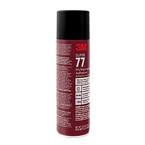3M Super 77 Multipurpose Spray Adhesive, 13.8 oz., Provides Secure Bond In 15 Seconds, Dries Clear, Ideal For Plastic, Glass, Paper, Fabric, Wood, Foam, Cardboard, Fiberglass & More (77-DSC)