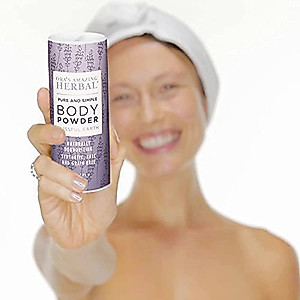 Body Powder, Talc Free Powder for Women, Talcum Powder, Blissful Earth Scent, Essential Oils Lavender, Vetiver and Clary Sage, Cornstarch Free, Bath Powder, Ora’s Amazing Herbal
