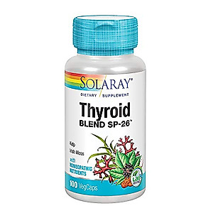 SOLARAY Thyroid Blend SP-26 | Herbal Blend w/ Cell Salt Nutrients to Help Support Healthy Thyroid Function | Non-GMO, Vegan | 100 VegCaps