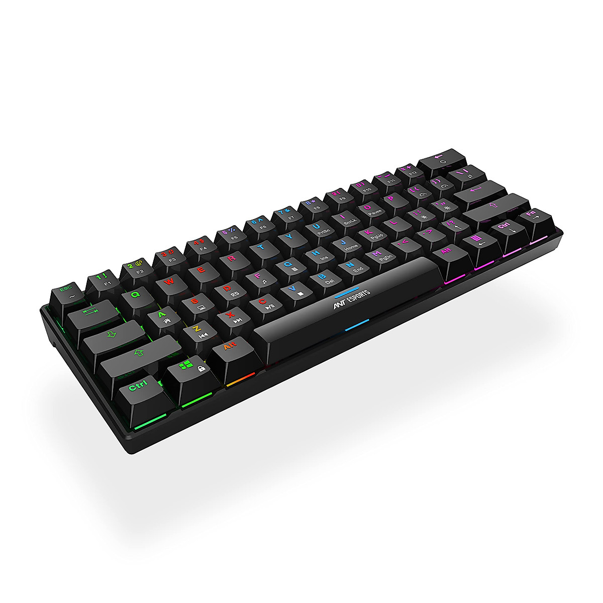 Ant Esports MK1300 Mini Wired Mechanical Gaming Keyboard with 60% Compact Form Factor - Outemu Red Switches