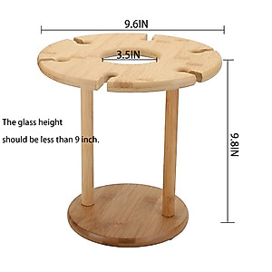 Cedilis Countertop Wine Glass Rack, Tabletop Bamboo Wine Bottle Holder, Wine Glasses Storage Stand, Holds 6 Glasses and 1 Bottle, Perfect for Home Kitchen Decor, Bar, Wine Cellar