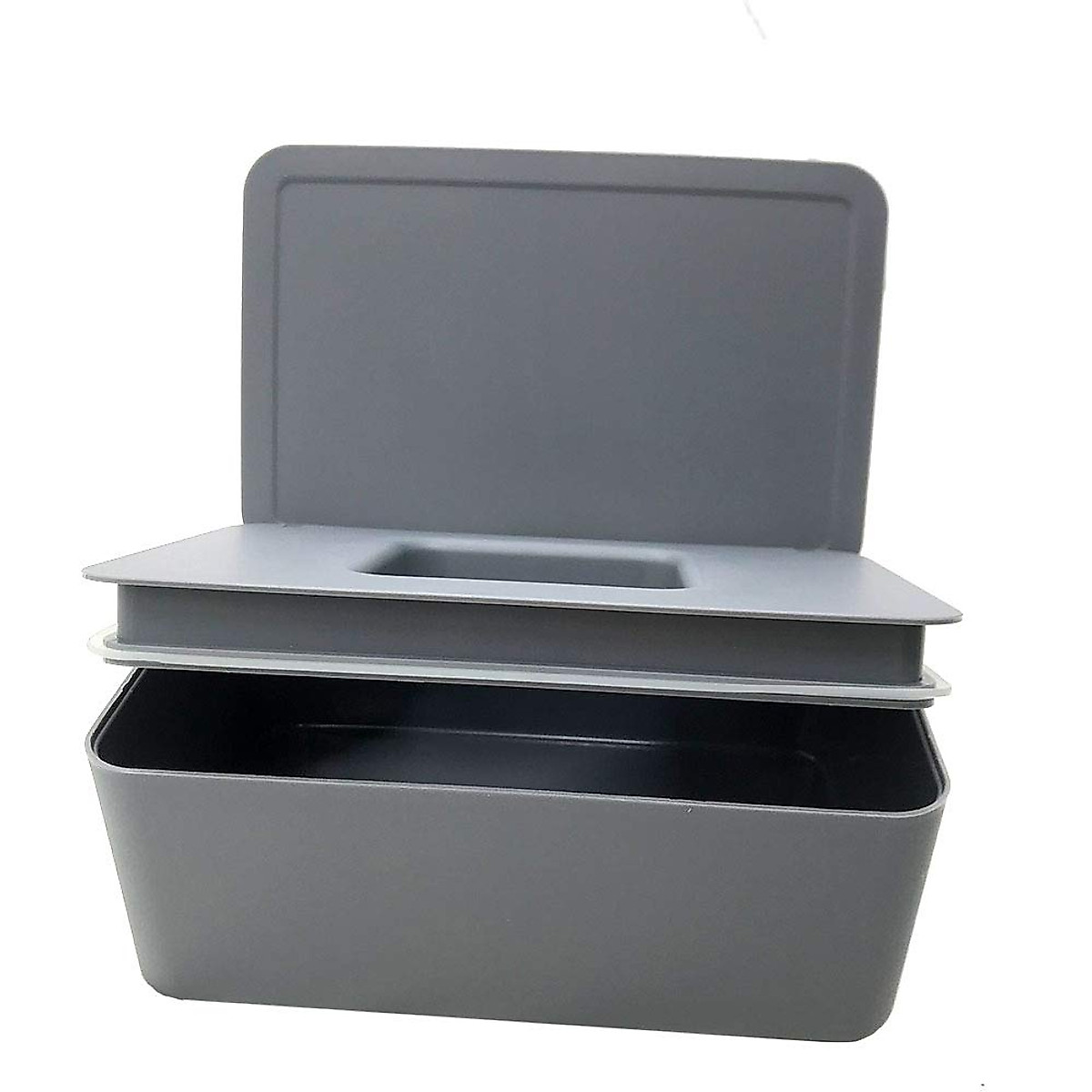 DEF Wipes Dispenser Baby Wipes Case Sealed Keeps Wet Tissue Fresh Flushable Case Holders Easy Open and Close Non-Slip for Desk Office Dorm Kitchen Washroom Vanity(Gray)