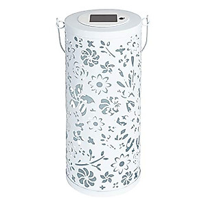 Allsop 32161 Bloom Lantern-White Punched Metal Solar Light