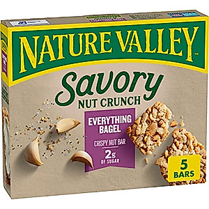 Nature Valley Savory Nut Crunch Bars, Everything Bagel, 0.89 oz, 5 bars