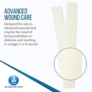 Dynarex DynaGinate AG Silver Calcium Alginate Dressing, Soothing Dressings for Advanced Wound Care, 1/4” x 12” Rope, 10 Boxes of 5 Dressings