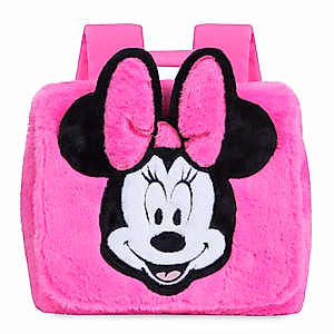 Disney Minnie Mouse Fuzzy Pink Backpack - Pink