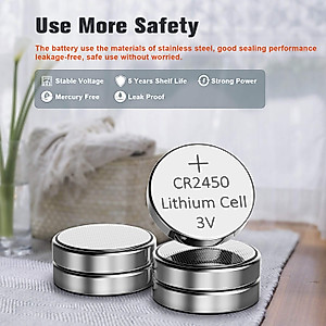 GutAlkaLi CR2450 3V Lithium Batteries - 40 Pack of High-Performance, Long-Lasting Coin Cell Batteries