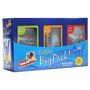 Party Dimensions 300 Count Cutlery Combo Box, Clear, Combo Box, Clear 300 Count