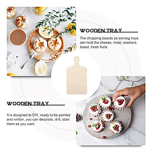 Operitacx 18 Pcs Wooden Mini Cutting Boards with Handle, Wooden Paddle Chopping Board, Wall Mountable Small Kitchen Serving Board, Cooking Butcher Block for DIY Home Kitchen