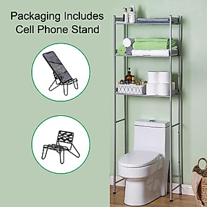 OhuaCason Over The Toilet Storage Shelf: Over The Toilet Storage Shelf for Small Bathroom - Metal Light Grey