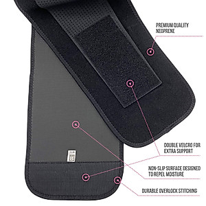 Sweet Sweat 'Pro-Series' Waist Trimmer (Black) with Adjustable Velcro Straps (Medium/Large)