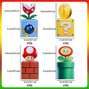 HOMEZZO Video Game Party Goody Treat Boxes, 8 Pcs Birthday Party Supplies, 5x5x5 Inches Brick Block Candy Gift Boxes for Kids Party Favor Party Table Decorations