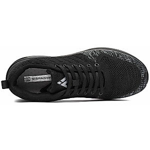 Mishansha Running Shoes for Men Sneakers Air Cushion Walking Shoes Comfortable Tennis Shoes Breathable Trail Running Shoes Smoky black US7.5