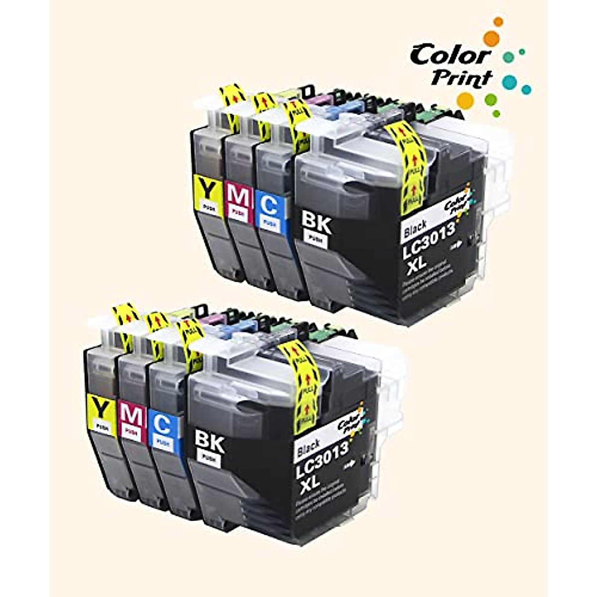 C P 8-Pack ColorPrint Compatible LC3013 Ink Cartridge High Yield for Brother LC3013XL LC-3013 XL LC3011 LC3011XL Work with MFC-J690DW MFC-J895DW MFC-J491DW MFC-J497DW Printer (2BK, 2C, 2M, 2Y), Cyan