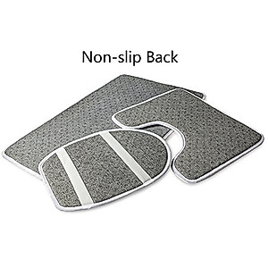 Apular Fashion 3 Piece Bath Rugs Set Boy Football Pattern Non Slip Ultra Soft Bathroom Accessories Mats, U Shape Mat and Toilet Lid Cover Mat Bath Mats