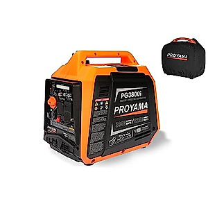 PROYAMA 3800W Super Quiet Portable Inverter Generator with CO Shield, Fuel Shut-Off, RV Plug, UltraLight 47lbs for Home, Emergency, Camping