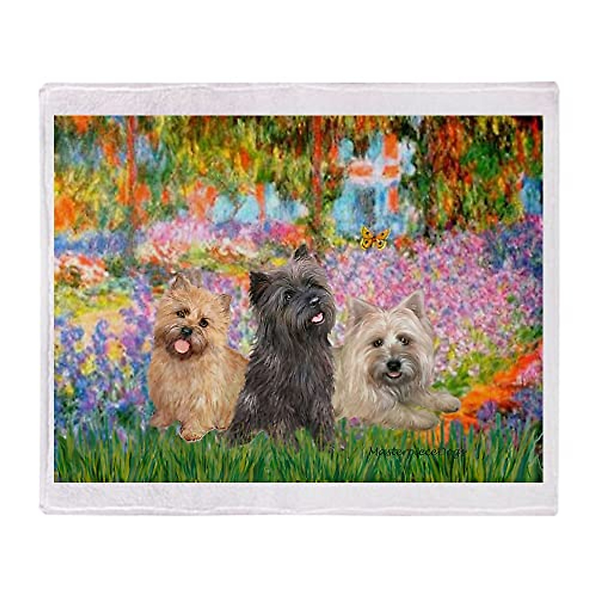 CafePress Garden/3 Cairn Terriers Throw Blanket Super Soft Fleece Plush Throw Blanket, 60"x50"