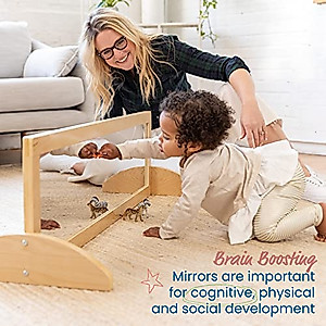 ECR4Kids Double-Sided Bi-Directional Mirror, Kids Furniture, Natural