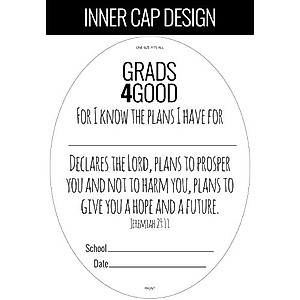 Grads4Good Shiny Adult Christian Graduation Cap and Gown (45 (5'0"-5'2"), Black)