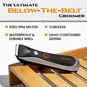 Orbs™ V2 Electric Groin Hair Trimmer for Men w/Two Speeds, Premium Ball & Body Groomer Shaver for Men, Fully Waterproof Mens Trimmer w/Replaceable Ceramic Blade Heads, 90 Min Battery Life