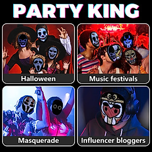 2023 Christmas Led Face Mask Pro - DIY Gif Image Wifi Connection Luminous Light Up Covering Facemask For Kids Adults, Glow Edm Rave Scary Costume Dj Party Music Festival Light Show Masquerade Masks
