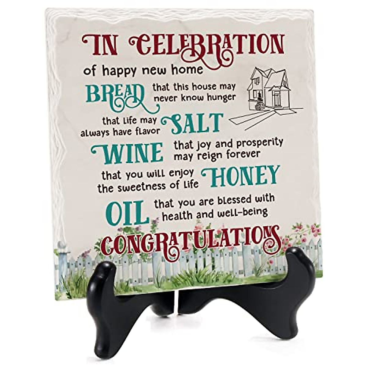 House Warming Gifts New Home, Housewarming Gifts for Happy New Home, New House Decorations Plaque, First Home Gifts from Neighbor, Friends