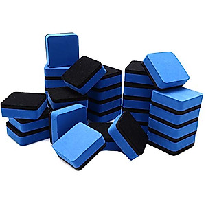 30 Pack Magnetic Whiteboard Eraser for School Classroom, Office, Home - Buytra Dry Erase Erasers Cleaner for Dry-Erase White Board, 1.97 x 1.97", Square Shape (Blue)