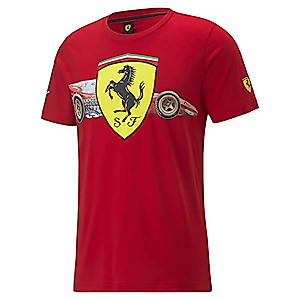PUMA Men's Standard Scuderia Ferrari Race Heritage Big Shield Tee, Rosso Corsa, Large