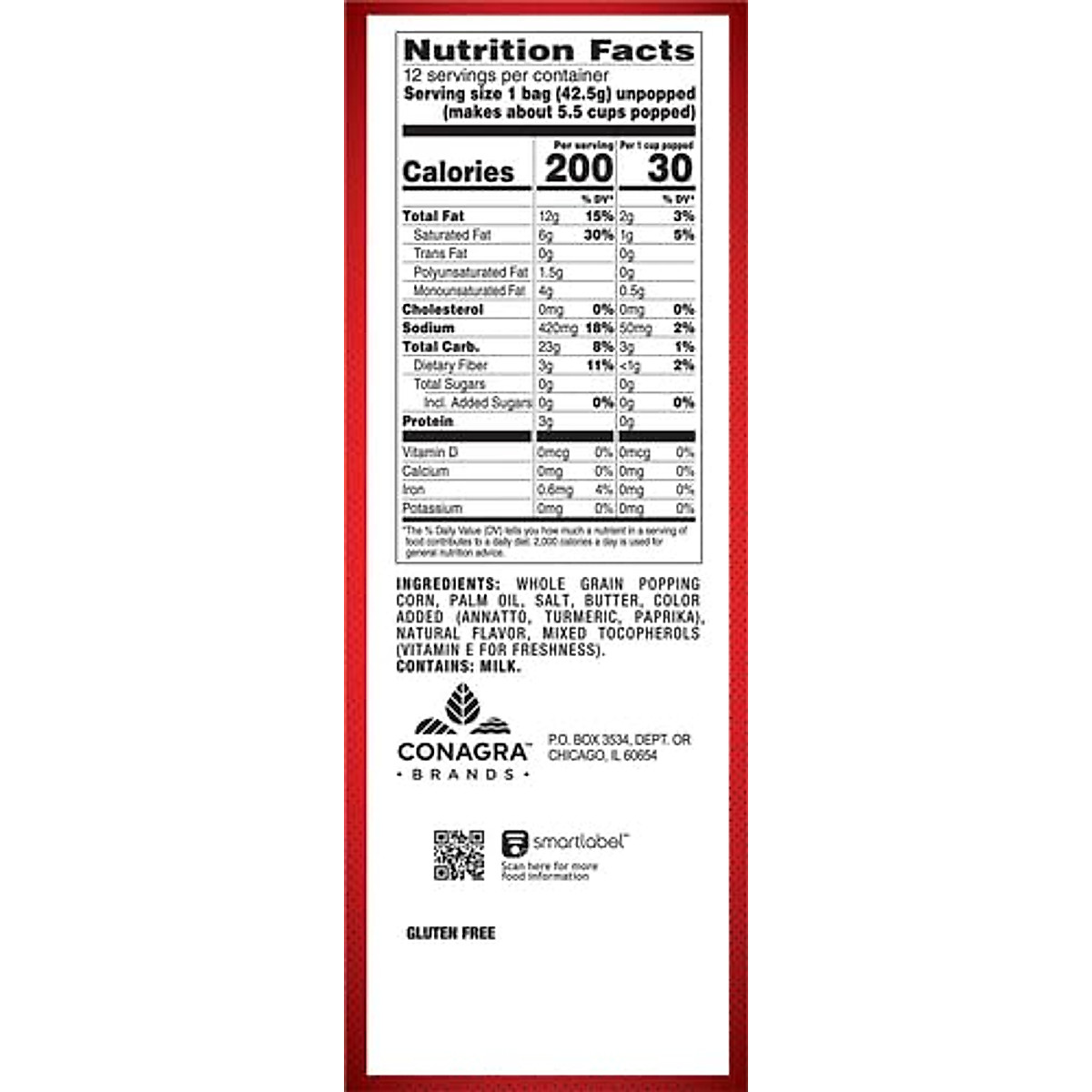 Orville Redenbachers Gourmet Popcorn Movie Theater Butter 12 Ct. Mini (Pack of 2)