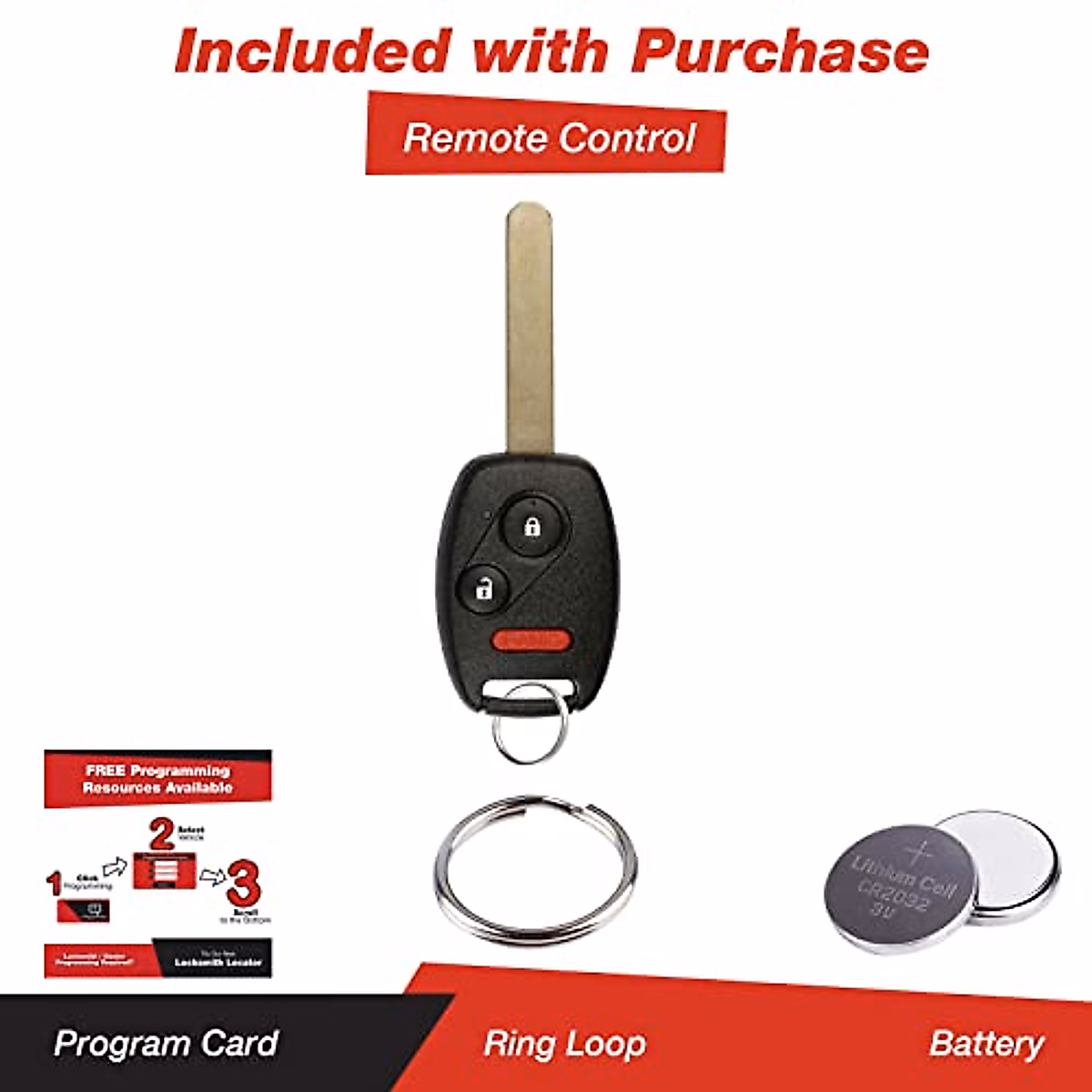 KeylessOption Keyless Entry Remote Control Uncut Car Ignition Key Fob Replacement for N5F-S0084A