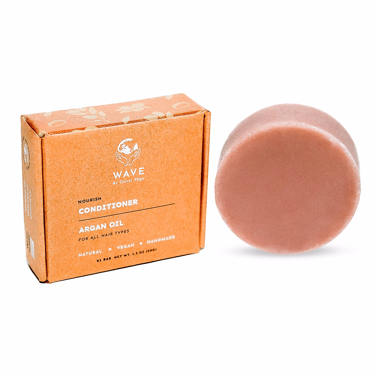 Clever Yoga Conditioner Bar, 1.2 fl oz, Argan Oil for All Hair Types - Vegan Solid Conditioner Bar for Full and Frizz Free Hair
