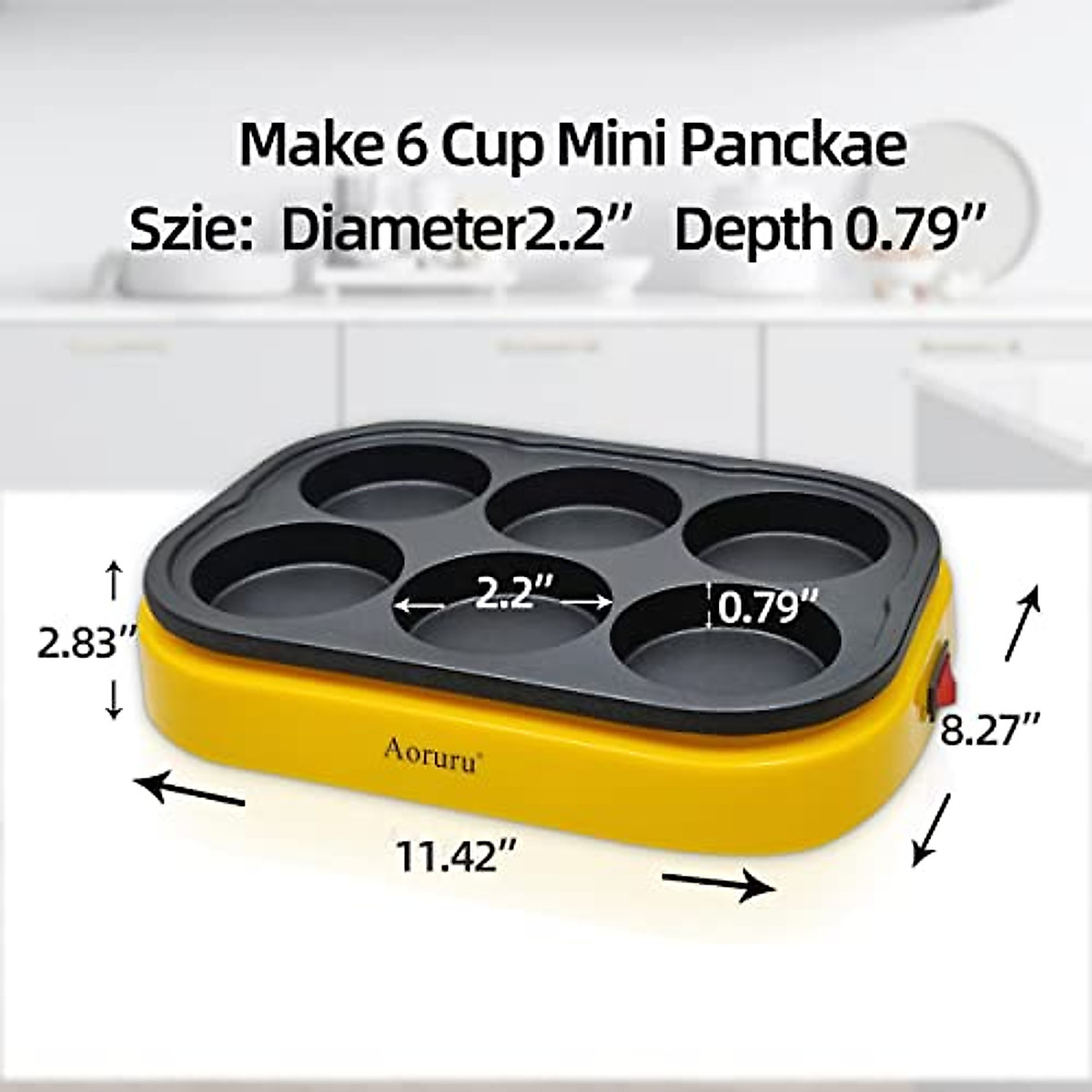 Aoruru Pancakes Maker Nonstick Electric Egg Frying Pan for Mini Crepe Fried Egg