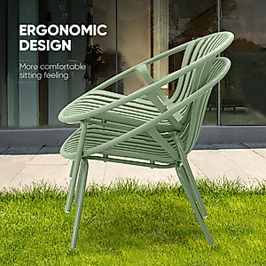 Werph Patio Furniture Set, 3 Pieces Outdoor Furniture with Bistro Table and Patio Chairs Set of 2，Outdoor Patio Set with Porch Chairs and Table,Deck Furniture Conversation Set for Garden Poolside