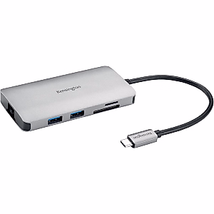 Kensington UH1400P 8-in-1 USB-C Hub with 85W Pass Through Charging Power Delivery, 4K 60Hz HDMI, Ethernet, MicroSD Card, 3 USB-A 3.2 for M1 /M2 Macbook Pro Air, HP, Lenovo, iPad Pro, Silver (K33820WW)