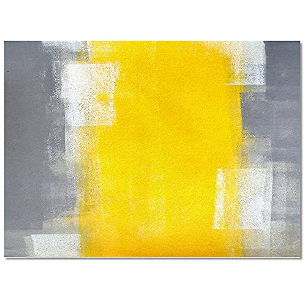 KITHOME Contemporary Non-Slip Area Rug Grey and Yellow Abstract Art Texute Printed Rugs Art Carnival Rubber Backing Living Room Floor Mats Rectangle Area Rug Carpet for Indoor 2.7'x5'